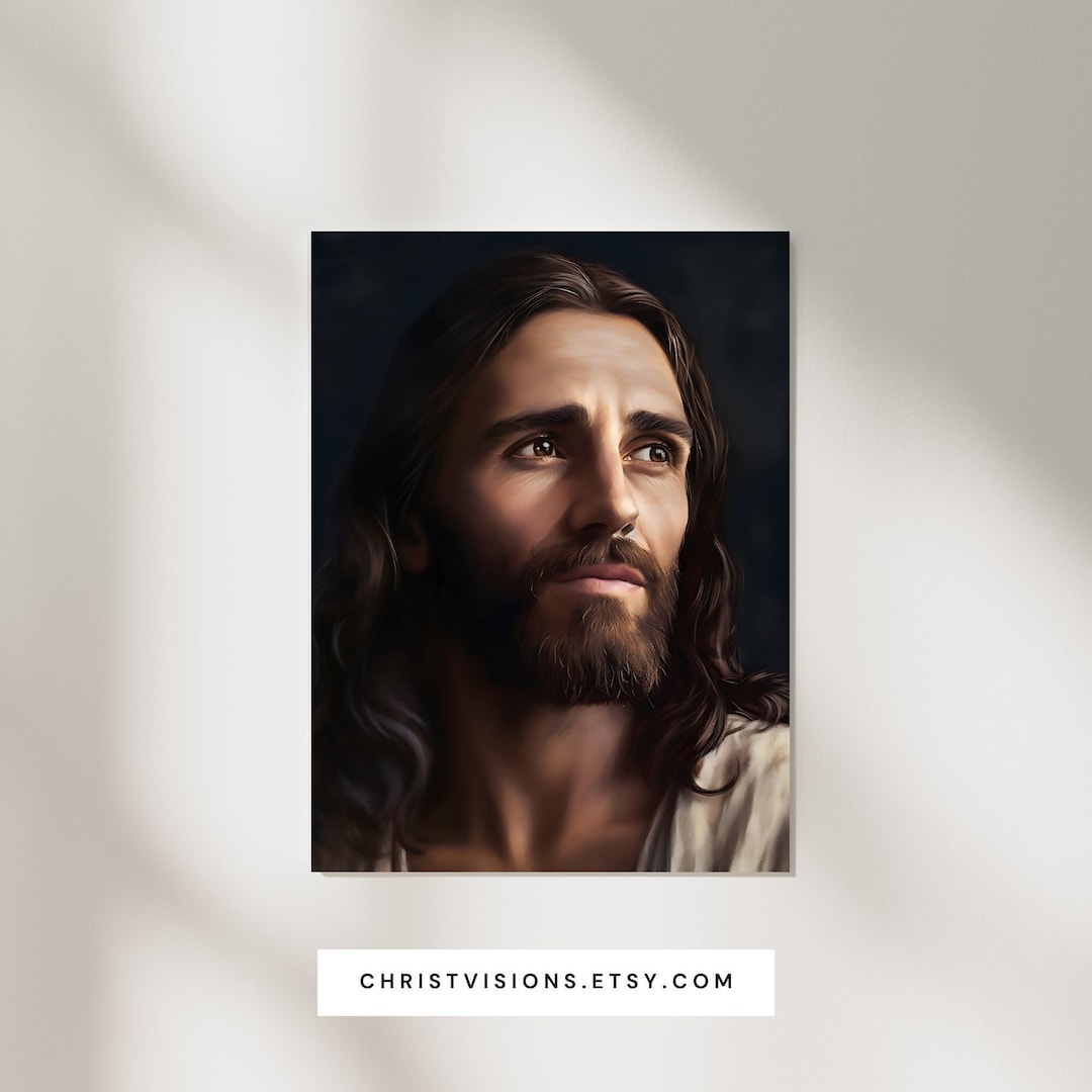 Jesus Christ Portrait Digital Art Print - Yeshua Christian Wall Decor ...