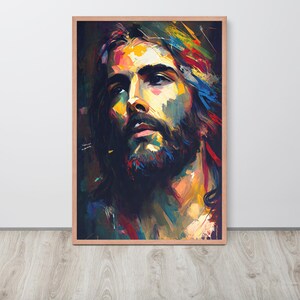 Modern Art Portrait the Savior Jesus in Rainbow Colors - Contemporary ...