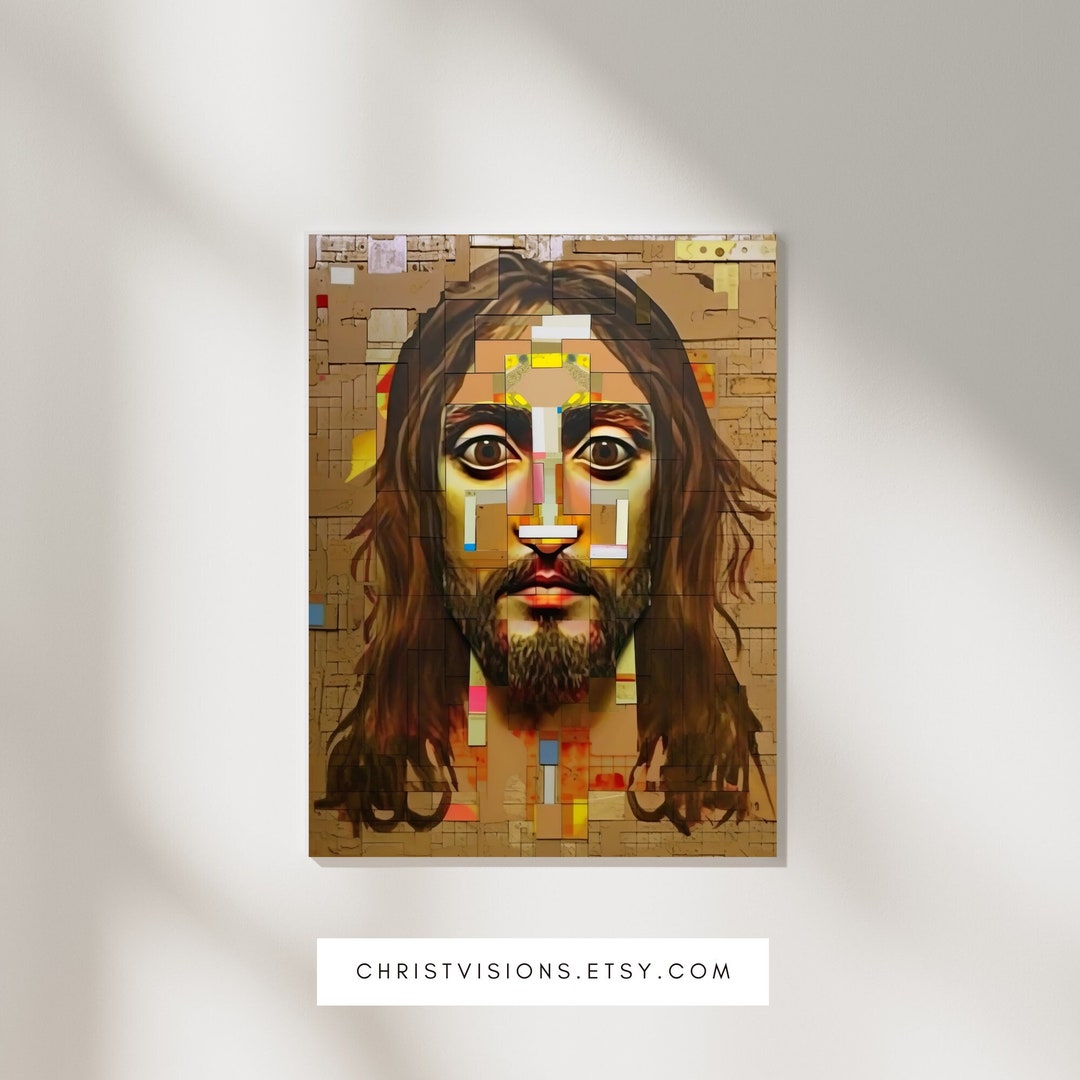 Abstract Jesus Printable Poster | Midcentury Modern Art | Christian ...