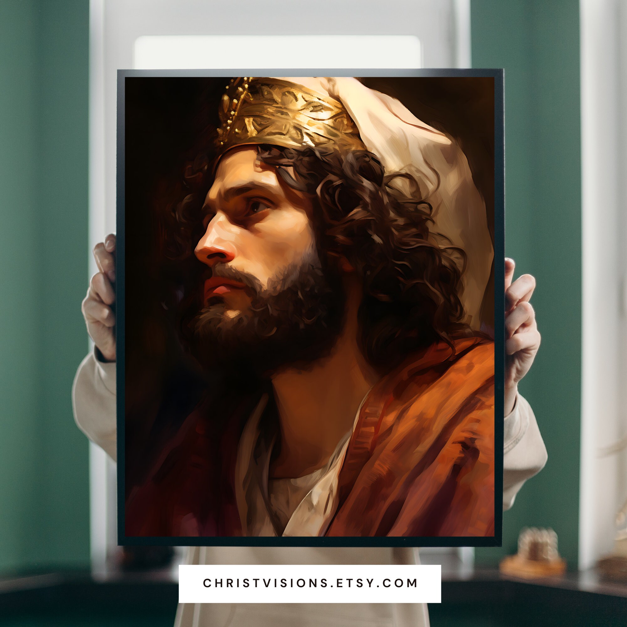 King David Portrait - Biblical Wall Art for Jewish & Christian Homes ...