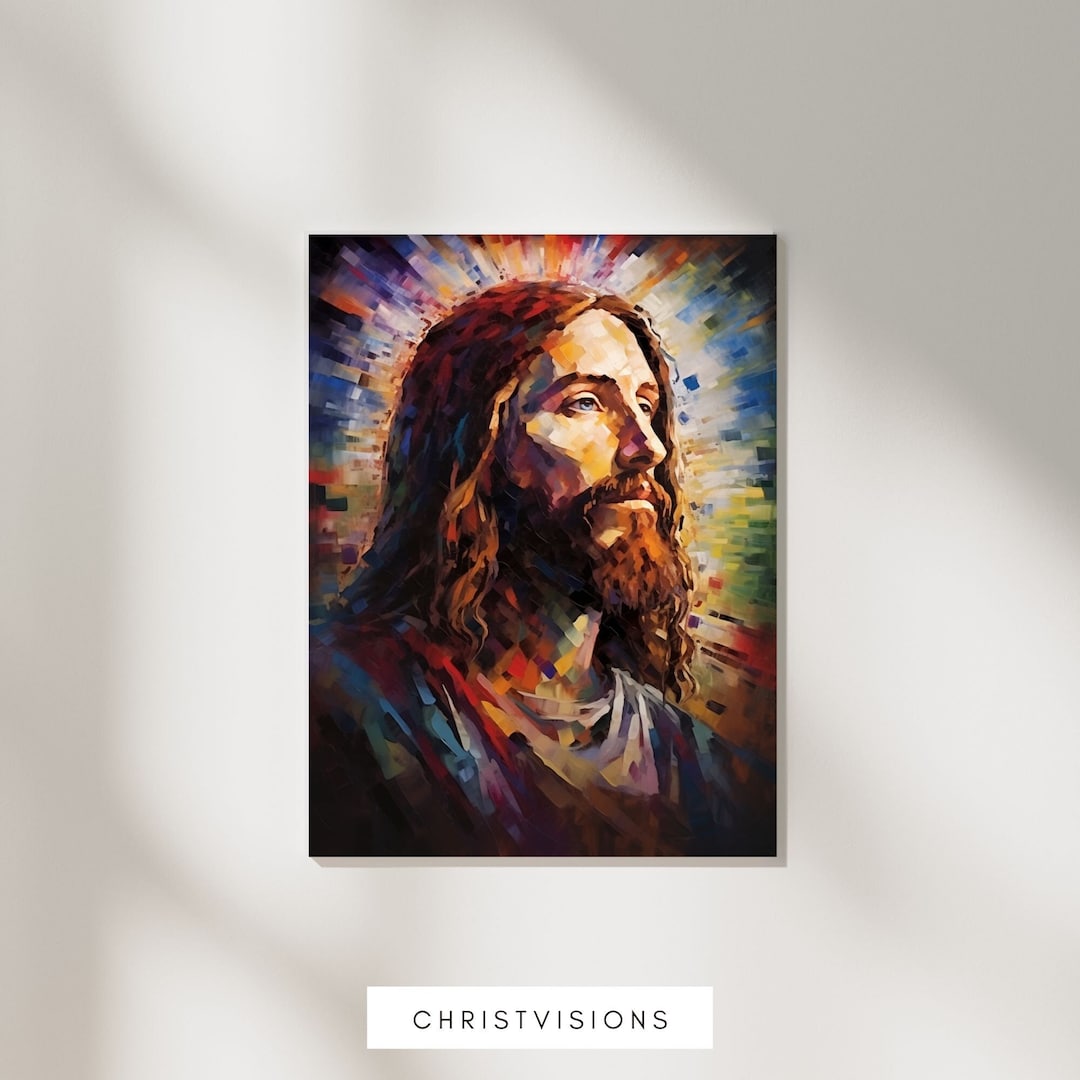 Rainbow Christ Digital Christian Art Print - Printable Bible Art - Etsy
