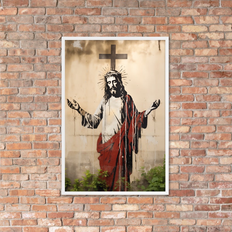 Modern Jesus Christ Street Art Poster - Unique Christian Wall Decor ...