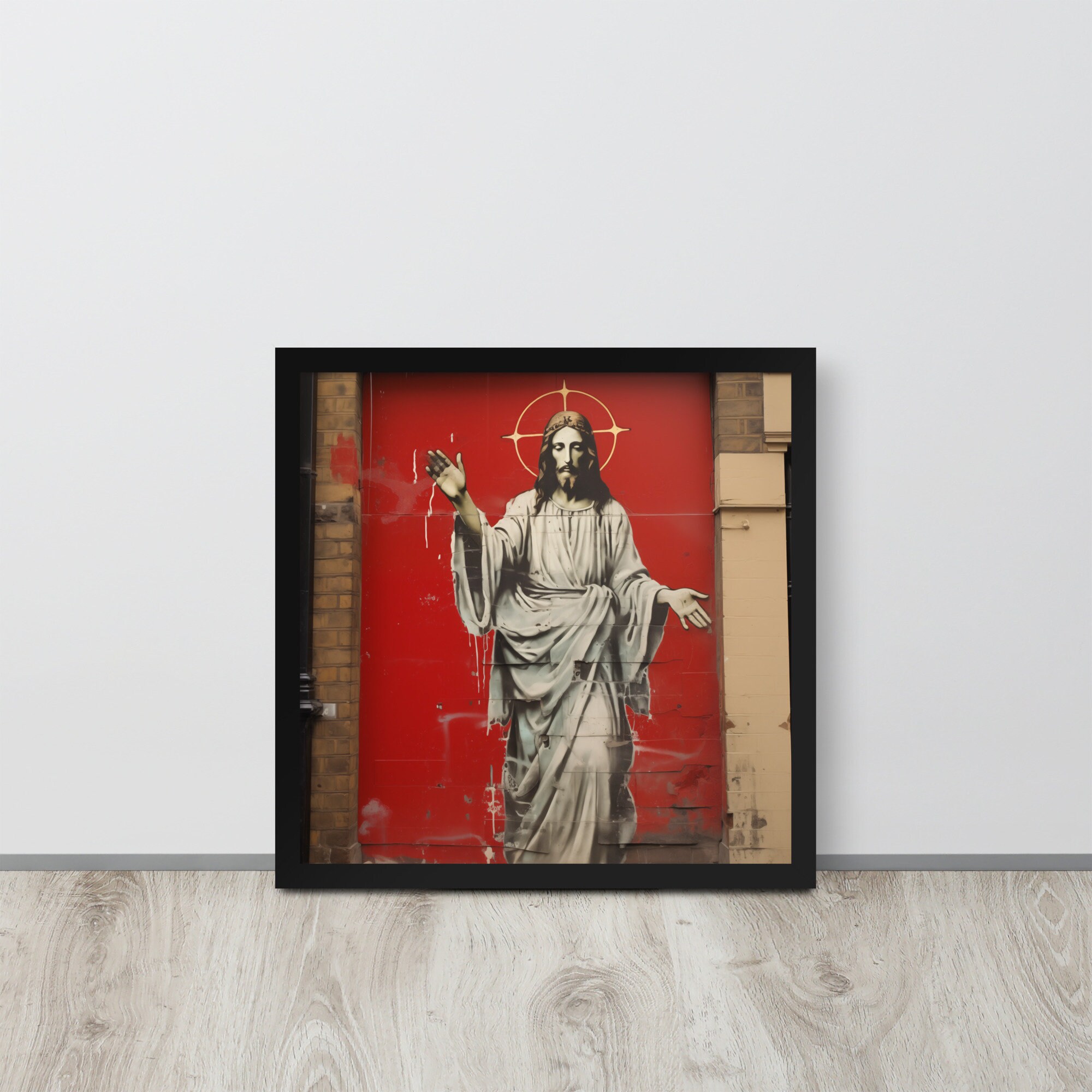 Jesus Christ Street Art Framed Christian Poster Jesus Wall Art Modern ...