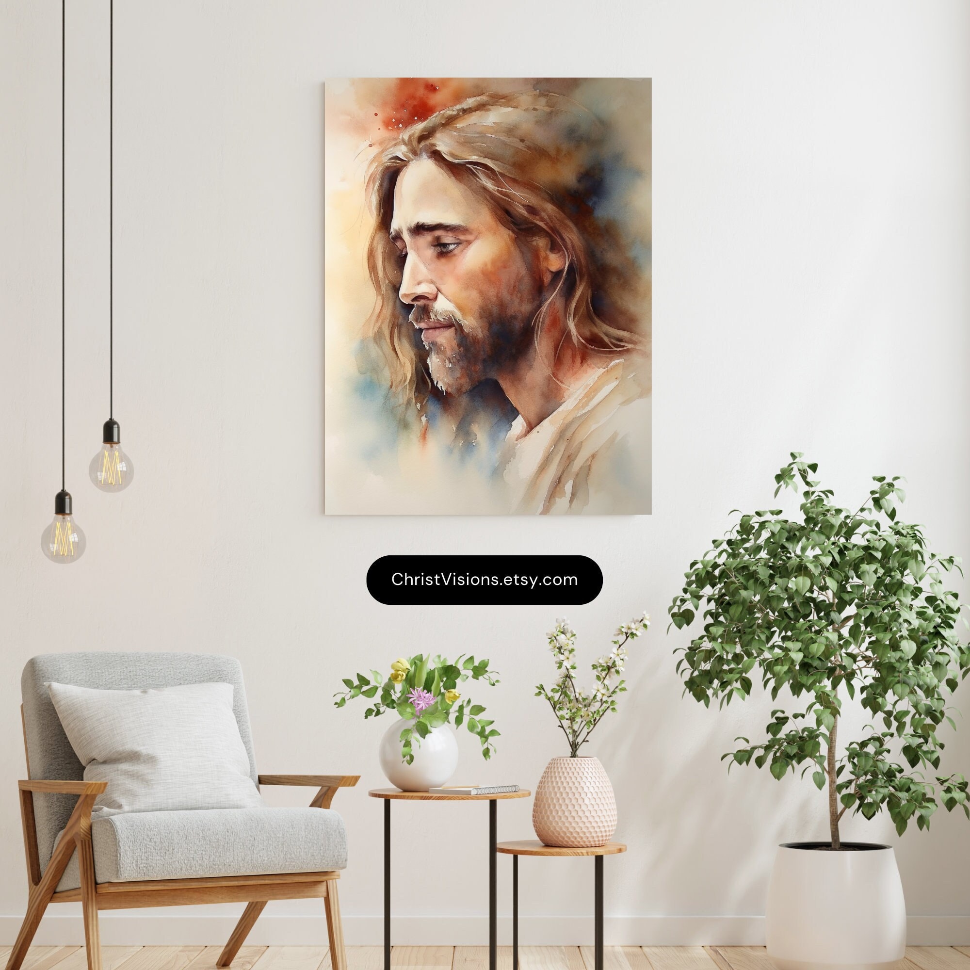 Yeshua Jesus Watercolor Jesus Art Print Jesus Painting Bible Art Jesus ...