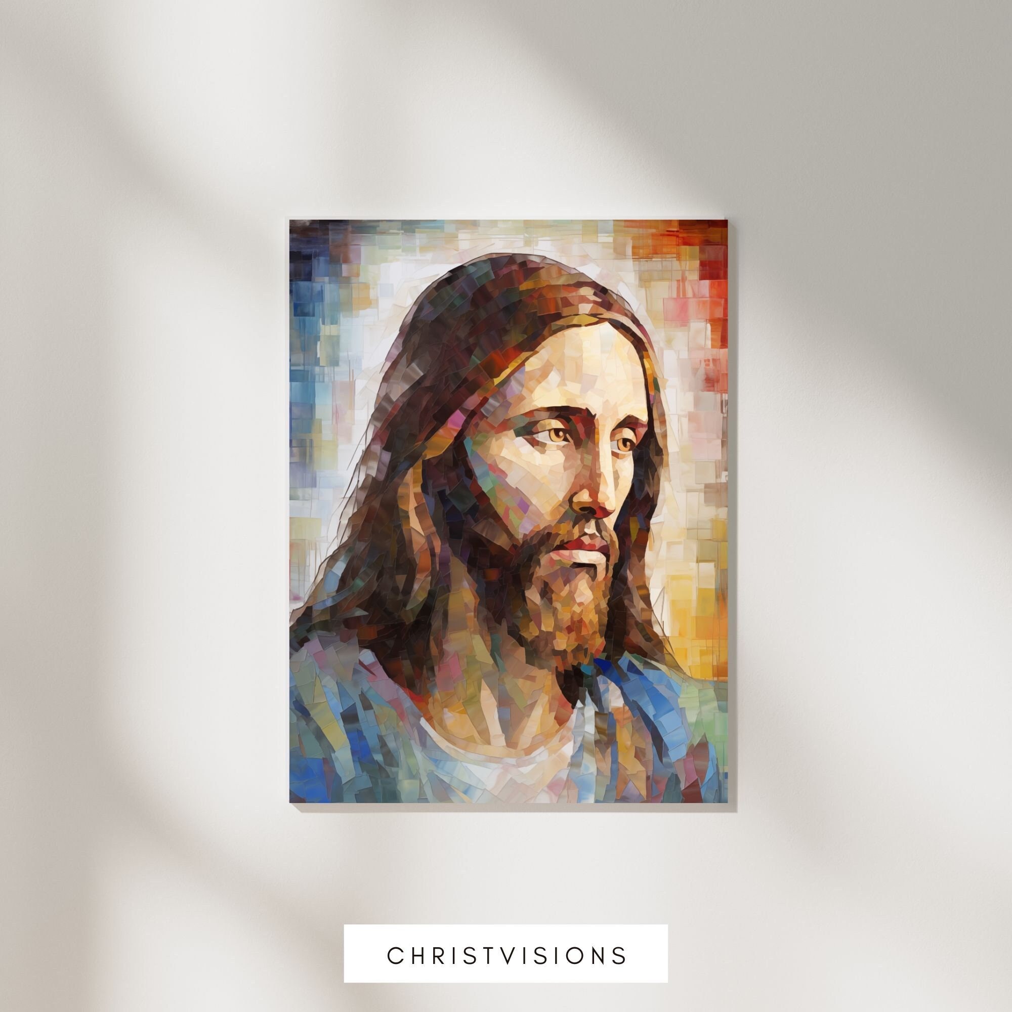 Colorful Jesus Christ Christian Printables | Jesus Png | Catholic Art ...