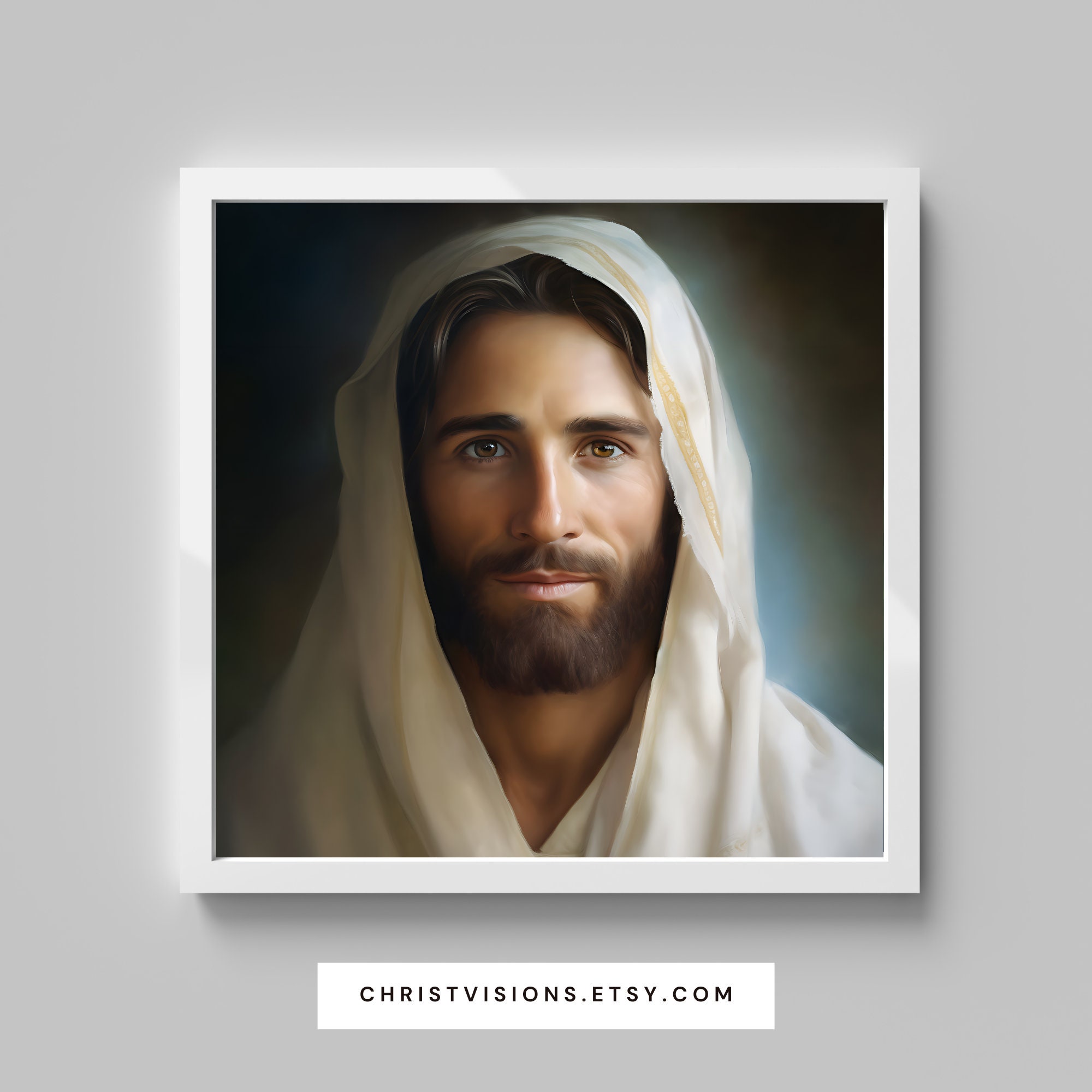 Spiritual Jesus Digital Art Print - Christian Wall Decor, Yeshua ...
