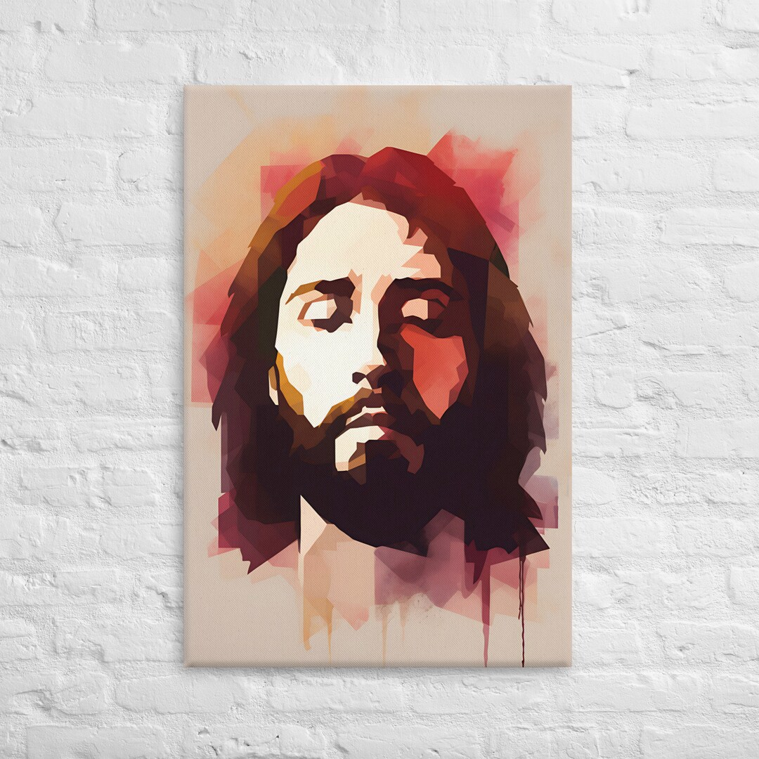 Minimalist Artwork of Jesus - Modern Christian Art Print on Canvas ...
