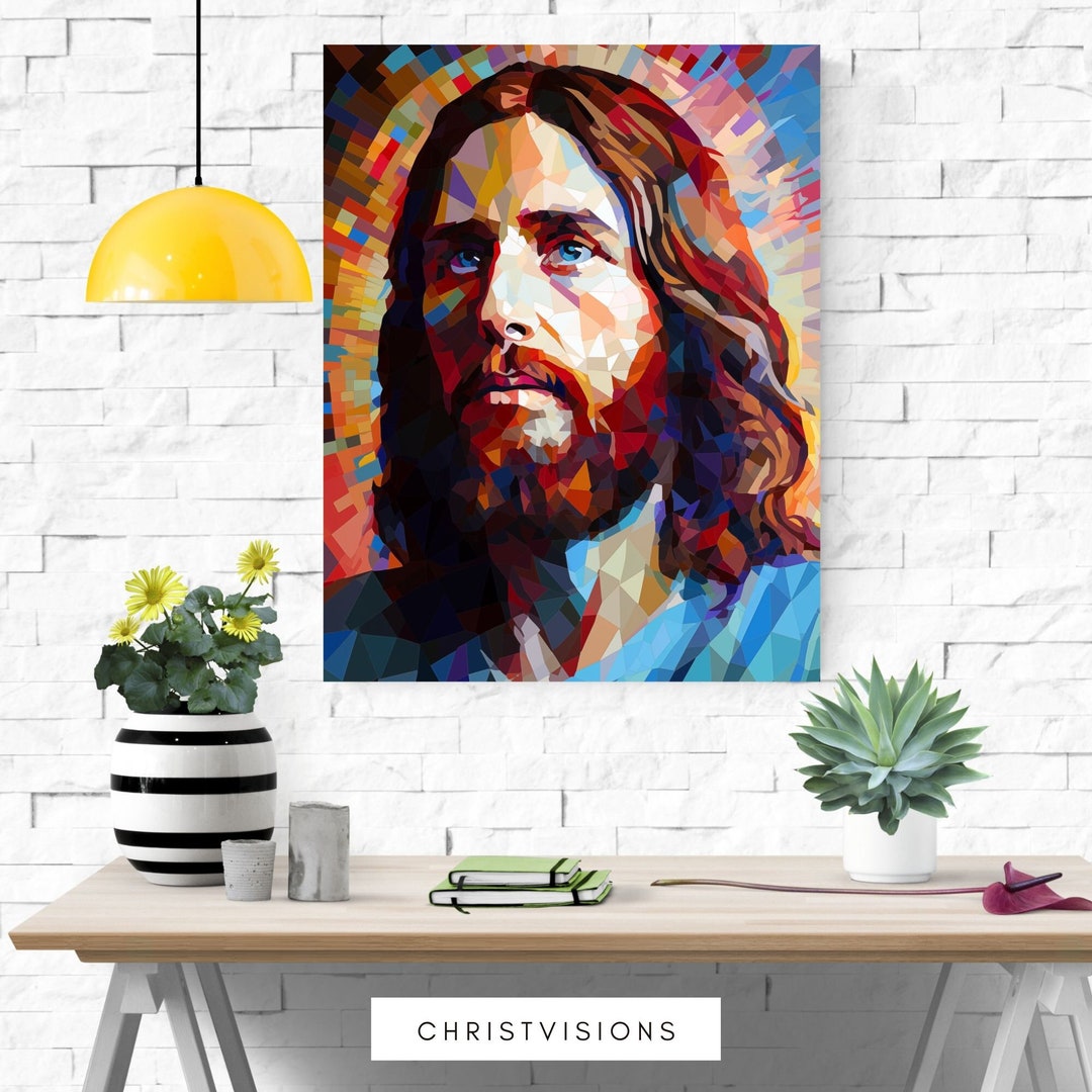 Colorful Jesus Christ Poster Christian Modern Art Print - Etsy