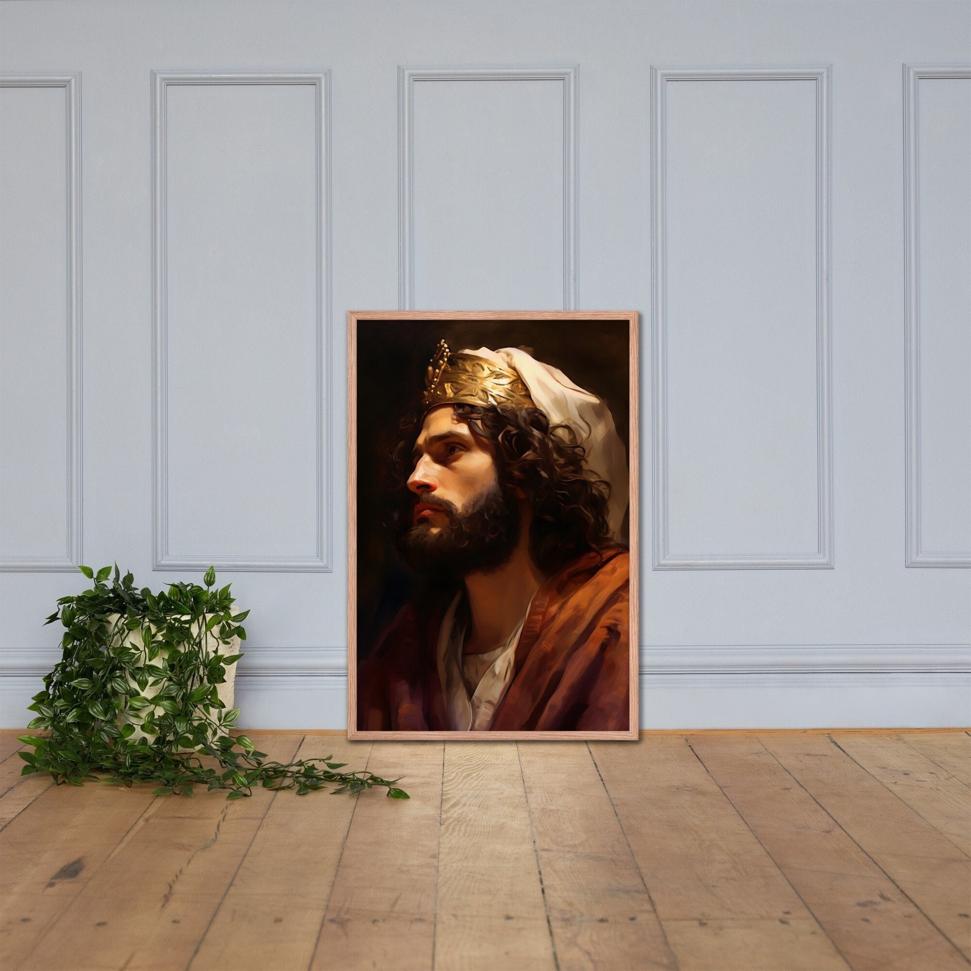 King David Portrait - Biblical Wall Art for Jewish & Christian Homes ...