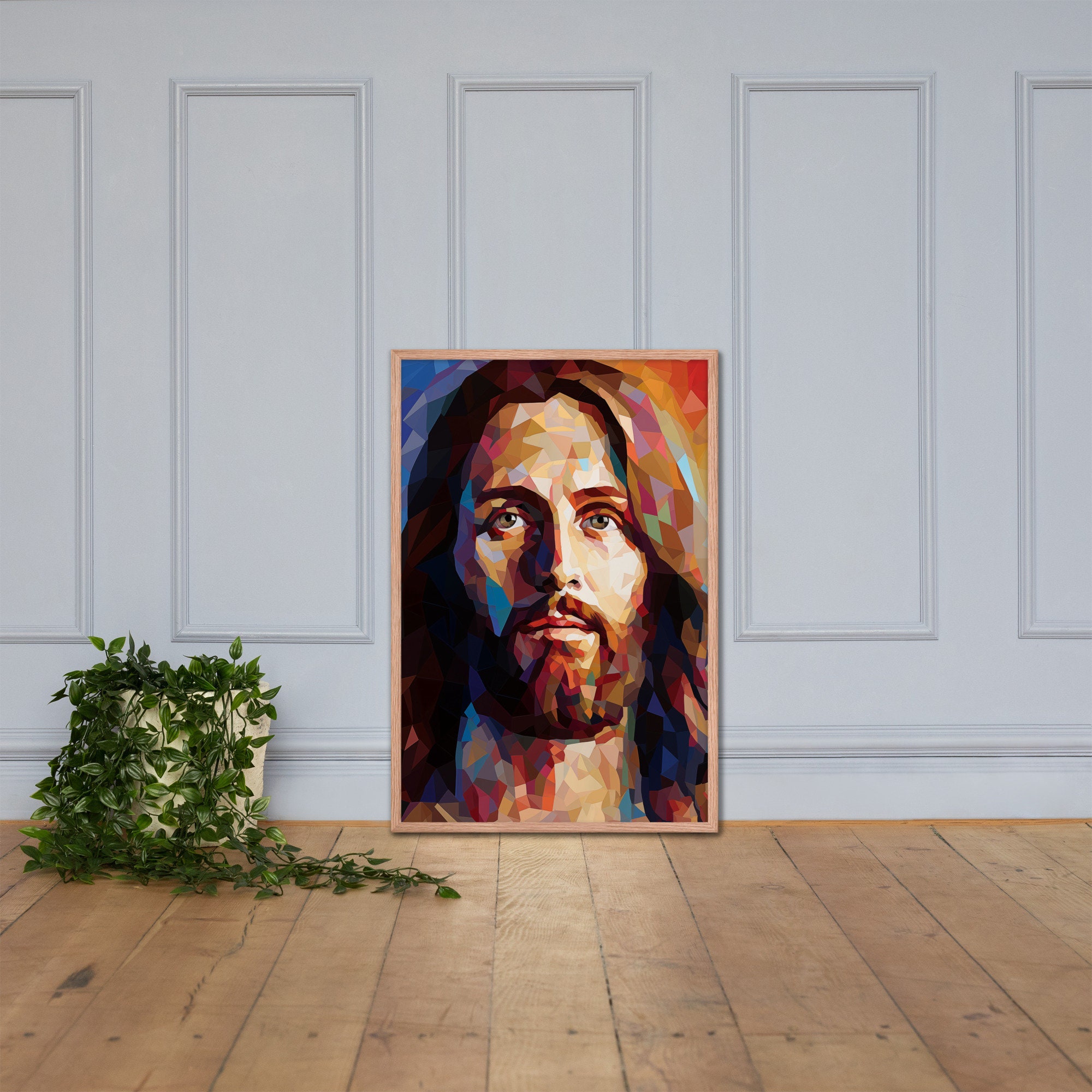 Framed Christian Modern Art Jesus Portrait Print Jesus - Etsy