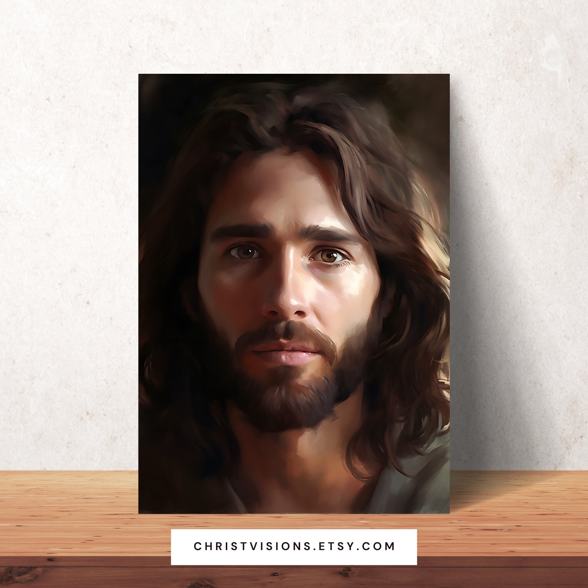 Printable Jesus Portrait - Christ Artwork - Digital Yeshua Wall Decor ...