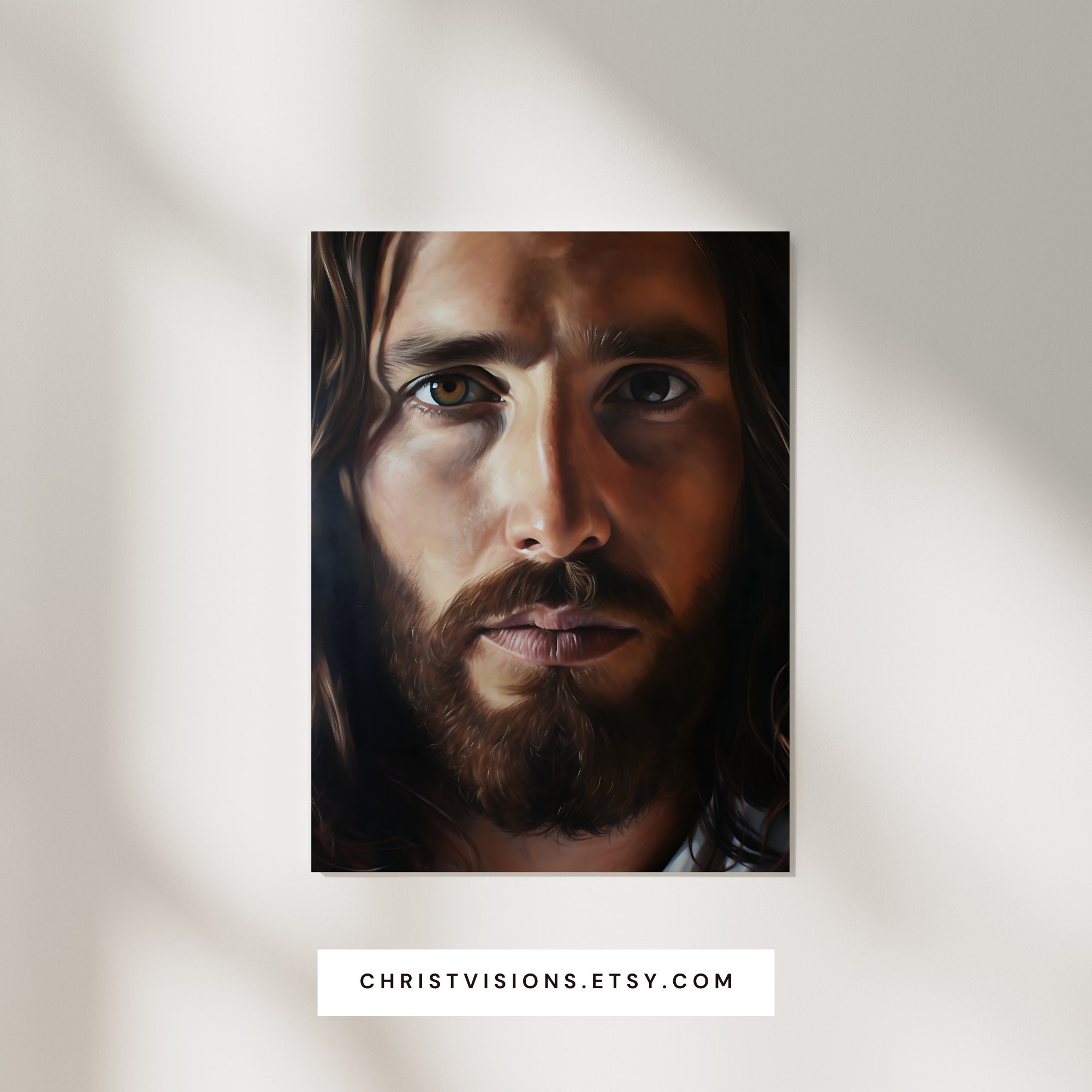 Realistic Jesus Portrait Christian Print Jesus Art Print Jesus Painting ...