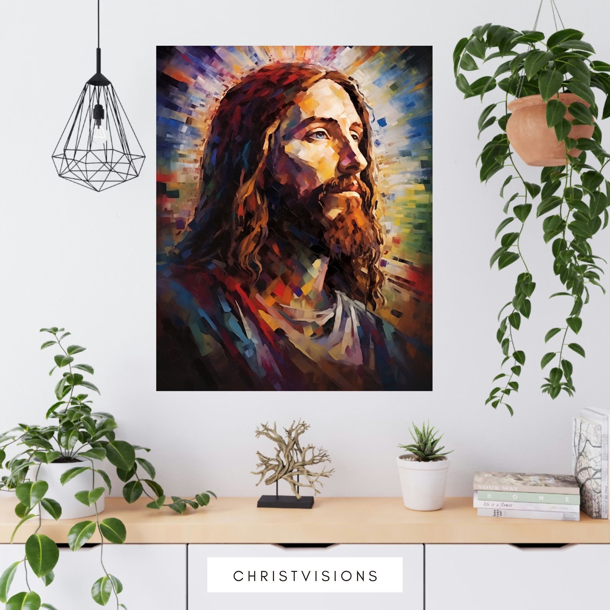 Rainbow Christ Digital Christian Art Print Printable Bible Art - Etsy