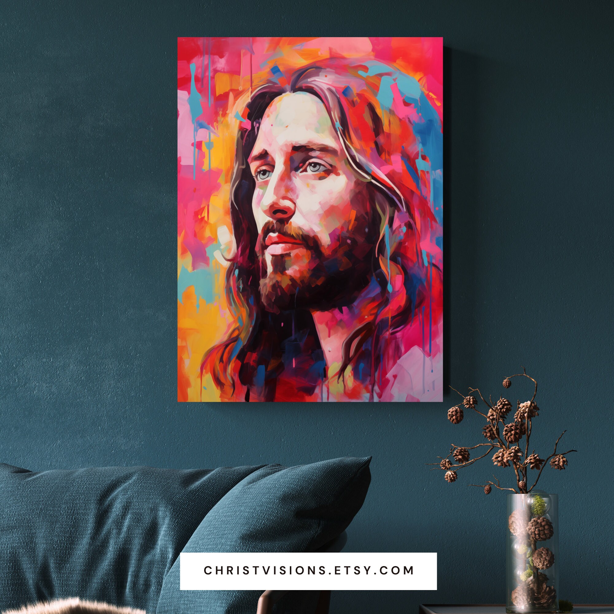 Colorful Christian Modern Art Jesus Print Jesus Art Prints Christ Art ...