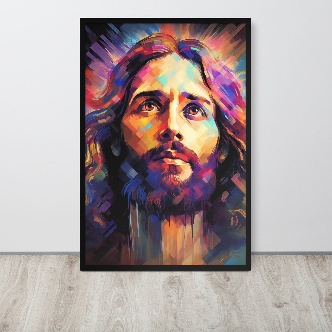 Colorful 80s Pop Art Jesus Portrait - Modern Christian Wall Art ...