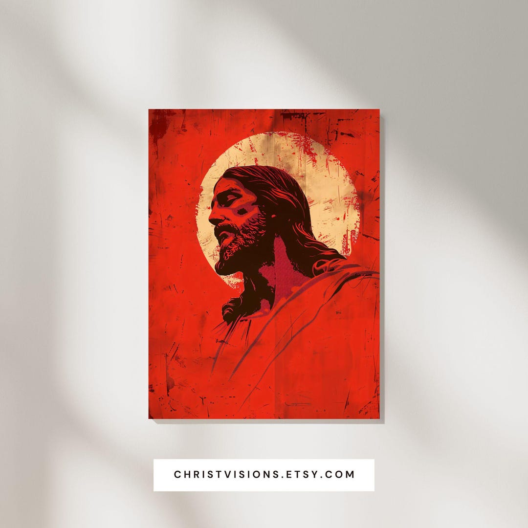 Jesus Christ Printable Modern Art - Contemporary Christian Png for Red ...