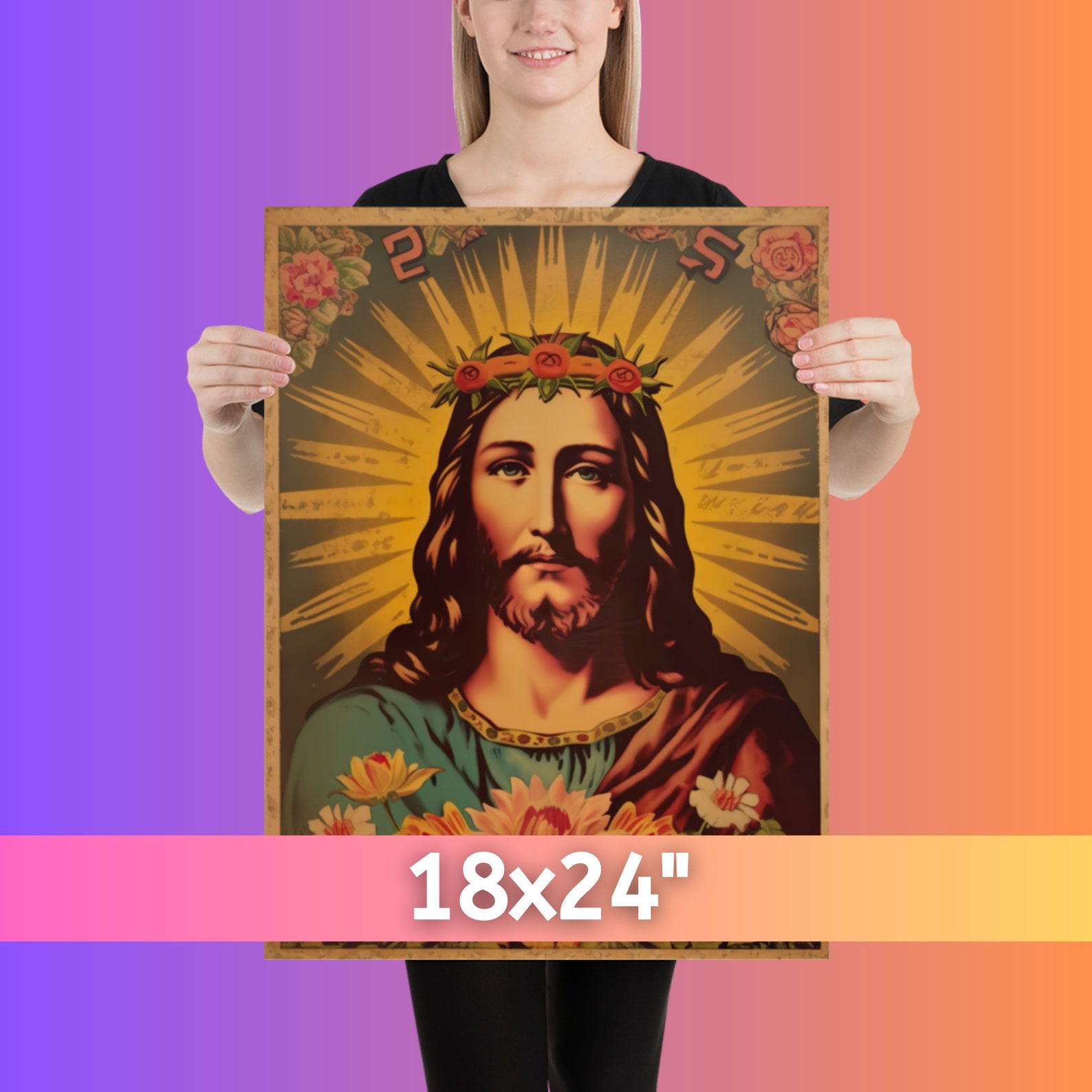 Jesus Art Retro Poster Jesus Print Retro Art Jesus - Etsy