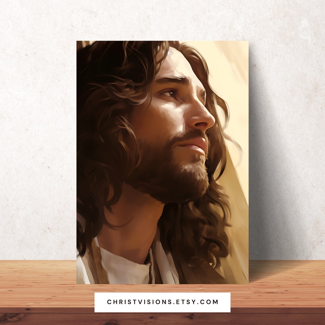 Printable Jesus Profile Art | Jesus Art | Jesus Print | Digital Jesus ...