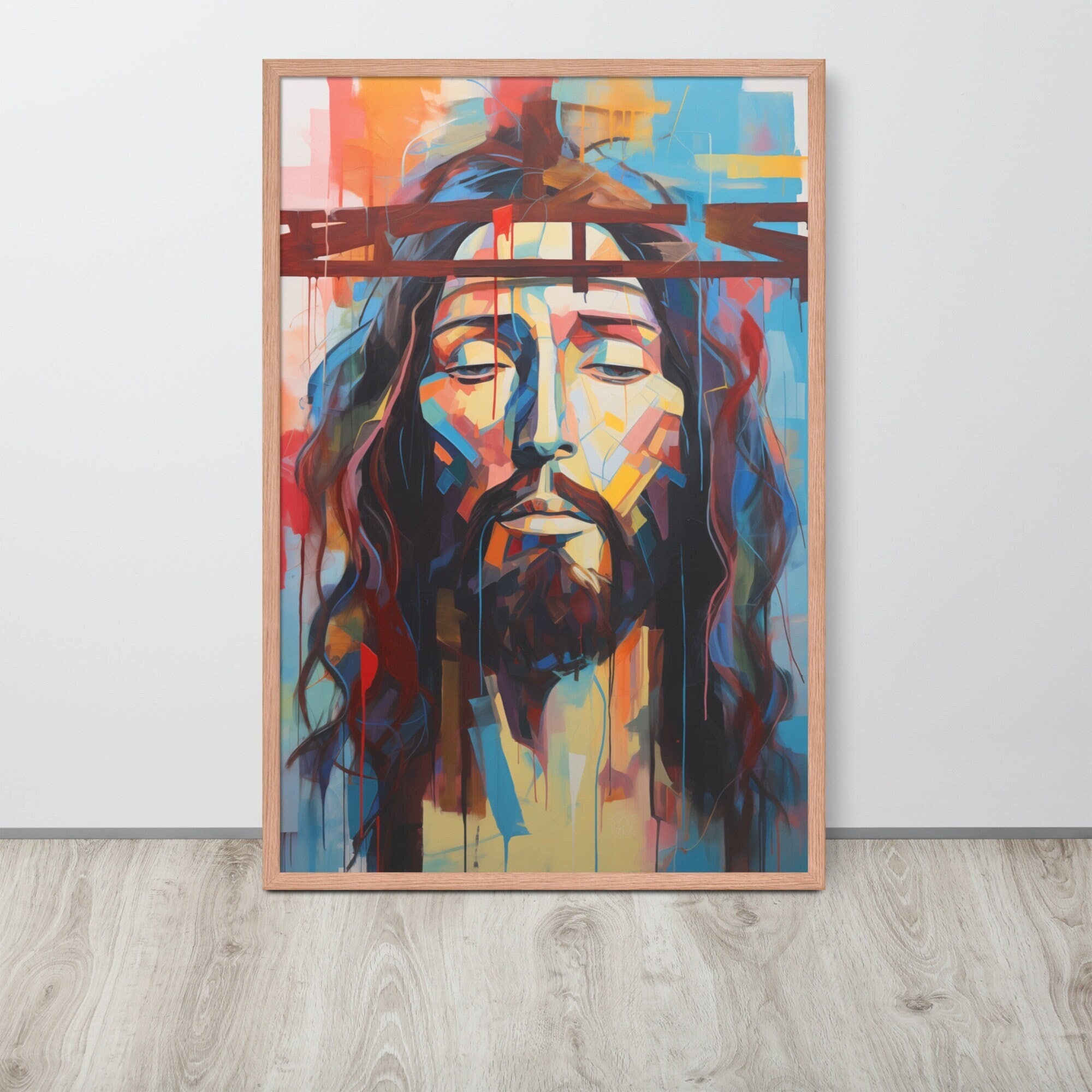 Midcentury Modern Art Jesus Portrait Christian Wall Art - Etsy