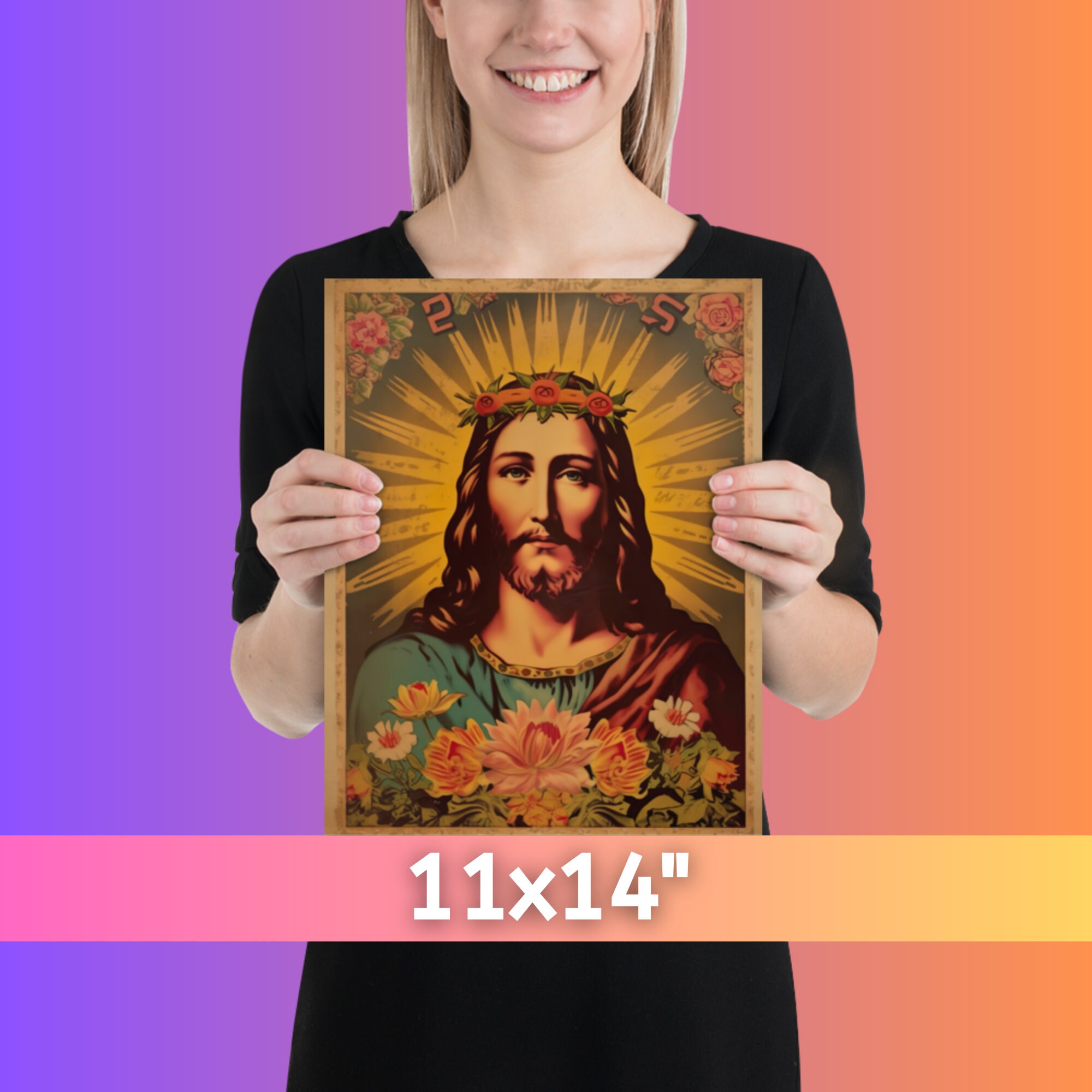 Jesus Art Retro Poster Jesus Print Retro Art Jesus - Etsy