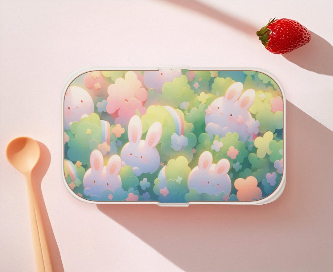 Kawaii Bunny Bento Box, Cute Pastel Lunch Box for Kids and Adults, Bpa ...