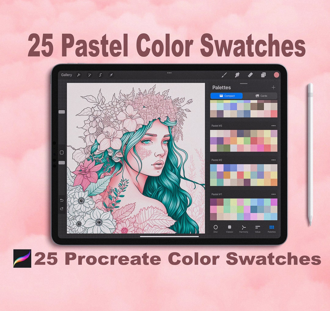 Pastel Color Palette 25 Pastel Procreate Color Swatches 750 Digital Art ...