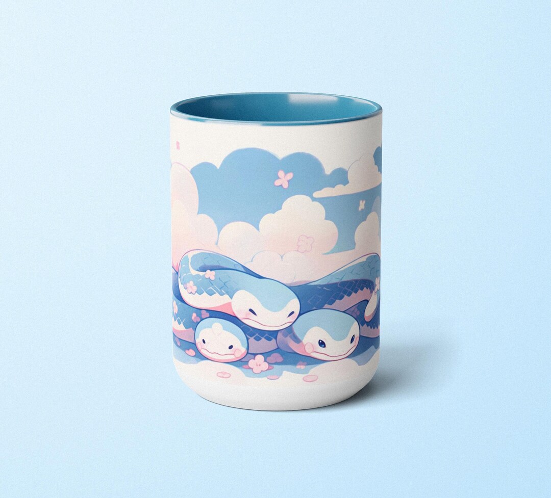 Kawaii Pastel Snake Mug, Cute Mug Aesthetic, Cute Kawaii Mug, Year of ...