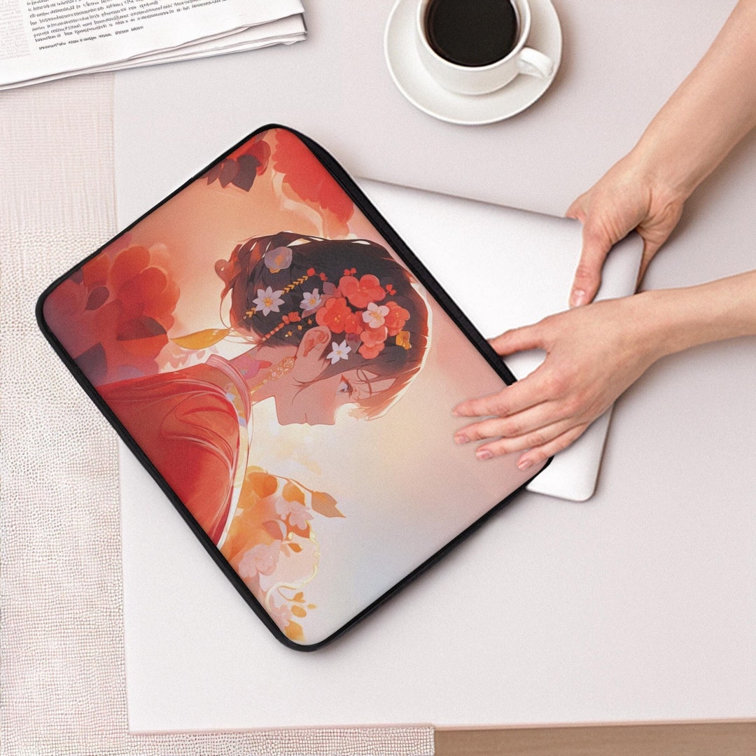 Kawaii Anime Princess Laptop Sleeve 13" 15" – Cute Red Anime Girl ...