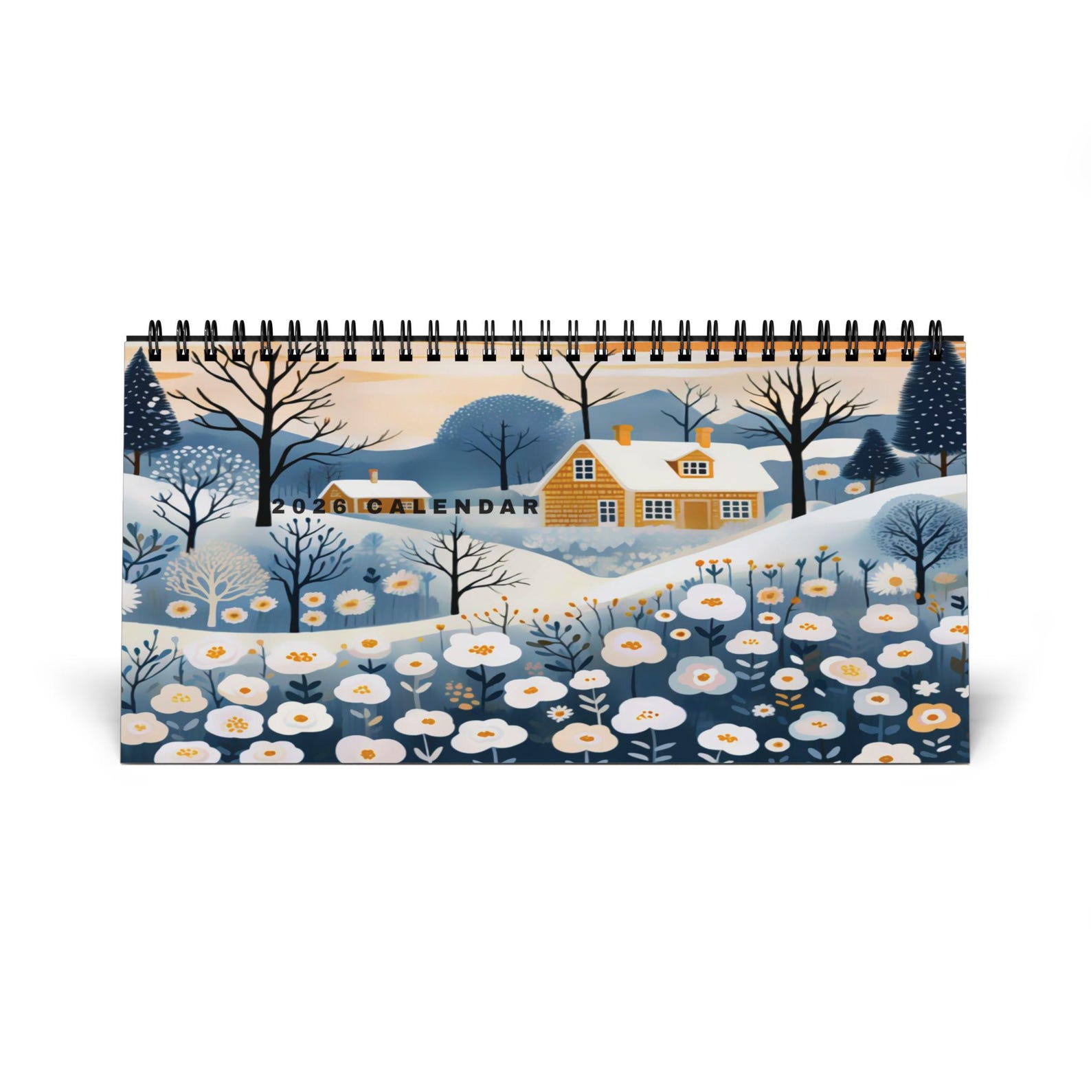 Flower Fields Desk Calendar 2026, Cute Desk Calendar, Kawaii Calendar ...