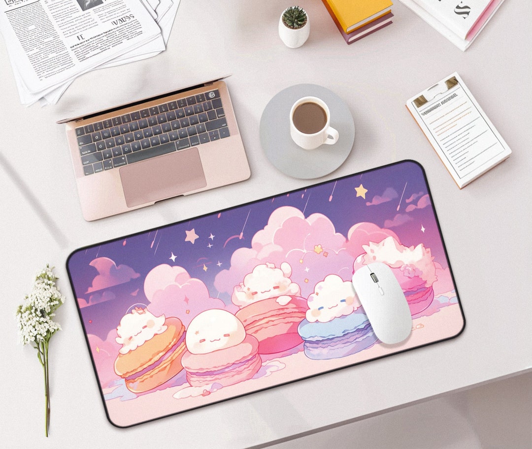 Kawaii Macarons Desk Mat, Kawaii Mouse Pad, Desk Mat Cute, Kawaii Desk ...