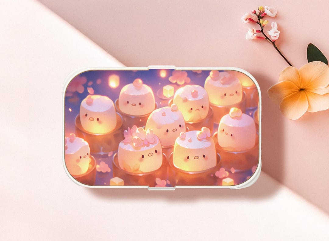 Kawaii Pudding Cutie Bento Box, Cute Anime Designs Lunch Box, Bpa-free ...
