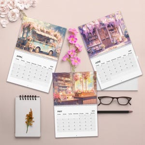 Kawaii Coffee Shops & Flower Boutique Calendar 2025, Kawaii Wall ...