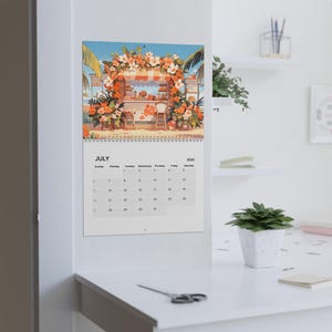 Kawaii Coffee Shops & Flower Boutique Calendar 2025, Kawaii Wall ...