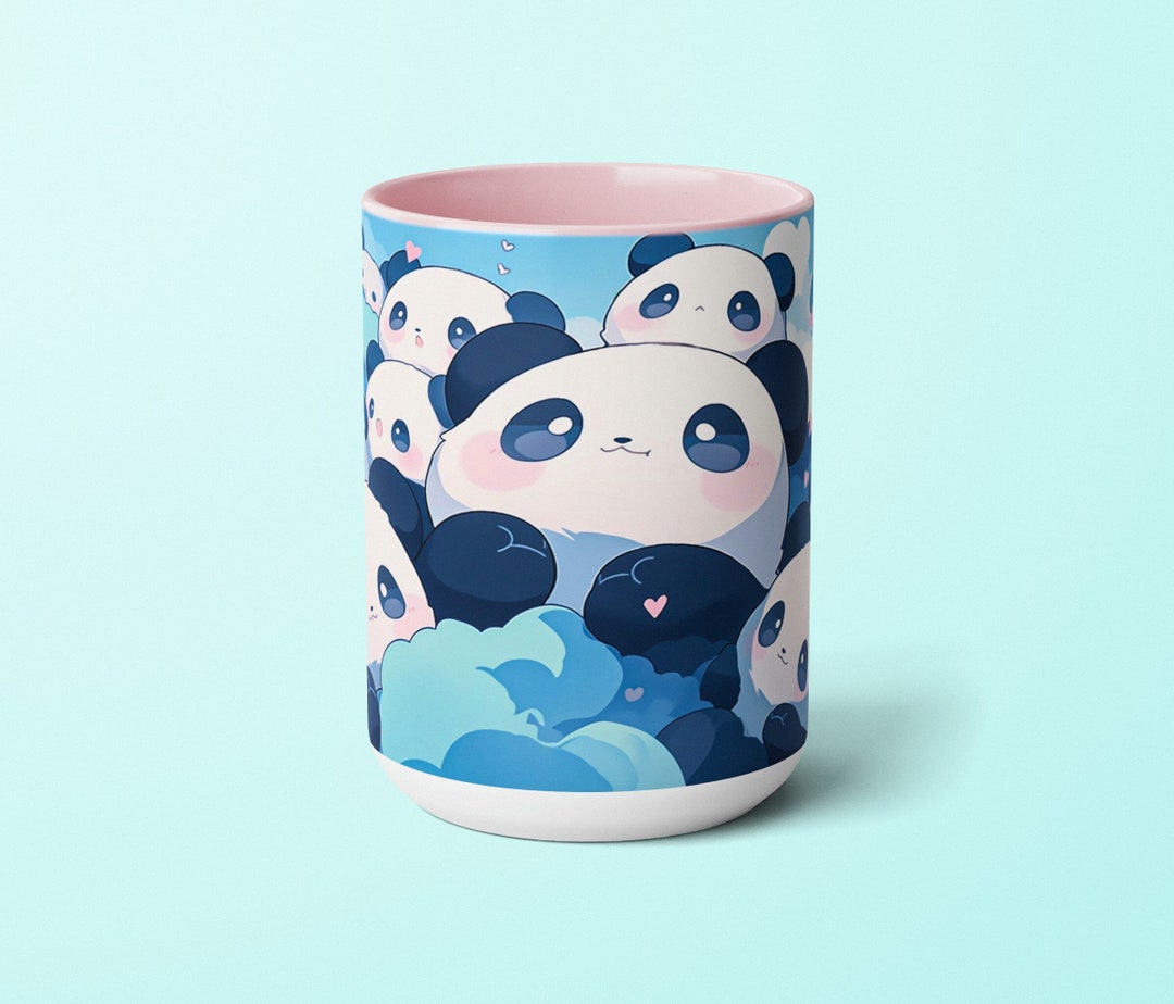 Kawaii Panda Mug, Cute Mug Aesthetic, Cute Chibi Panda Pastel Mug ...