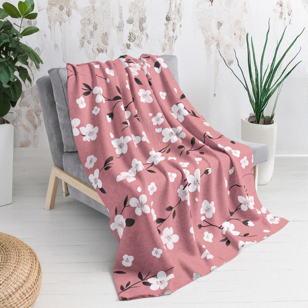 Aesthetic Floral Fleece Sherpa Blanket, Cozy Sherpa Blanket, 50 60 ...