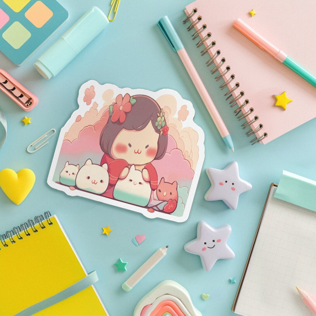 Kawaii Chibi Girl Magnet, Kawaii Anime Magnet, Cute Anime Magnet, Cute ...