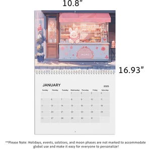 Kawaii Coffee Shops & Flower Boutique Calendar 2025, Kawaii Wall ...