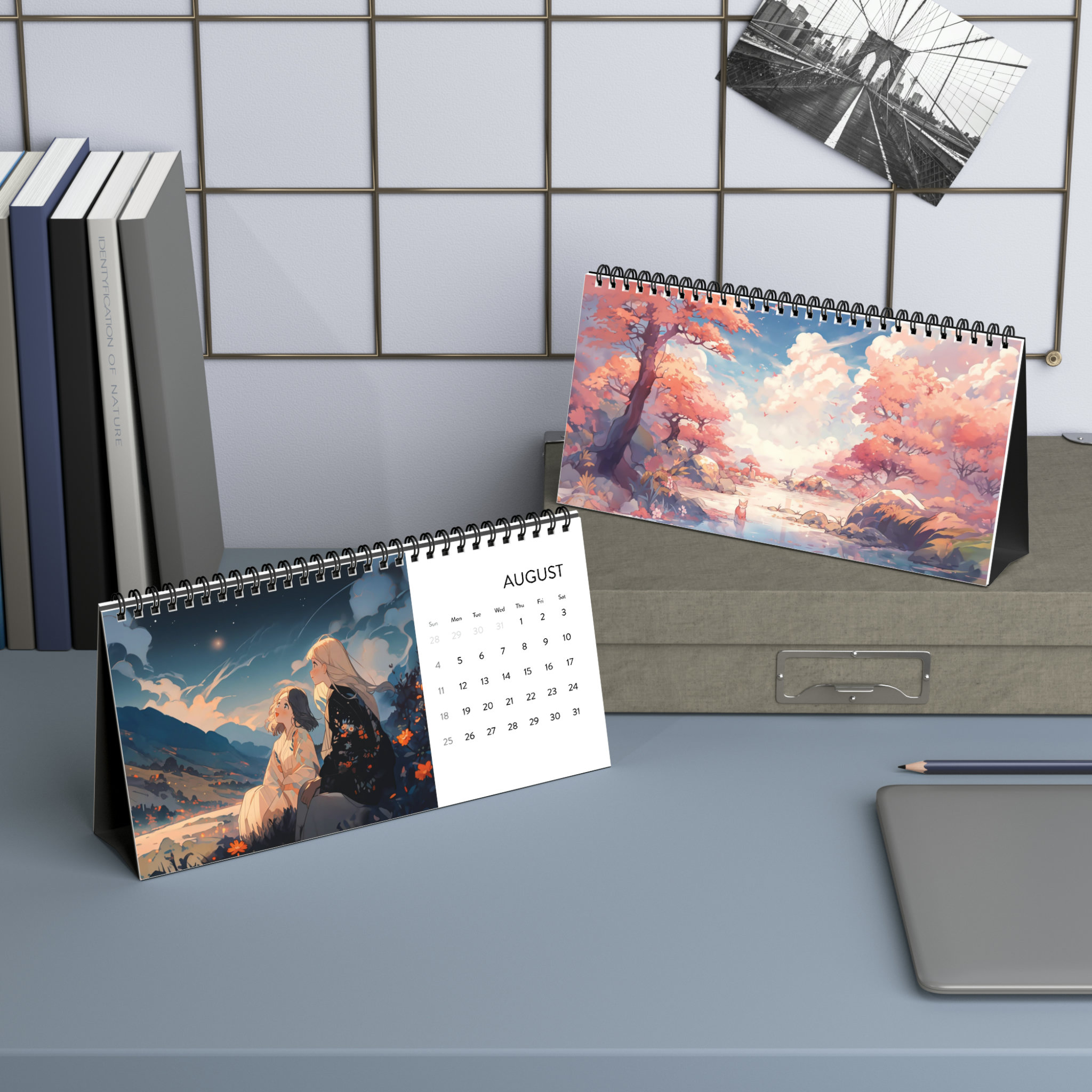 Kawaii Nature Scenes Desktop Calendar 2024 sold by Married Dorolice ...