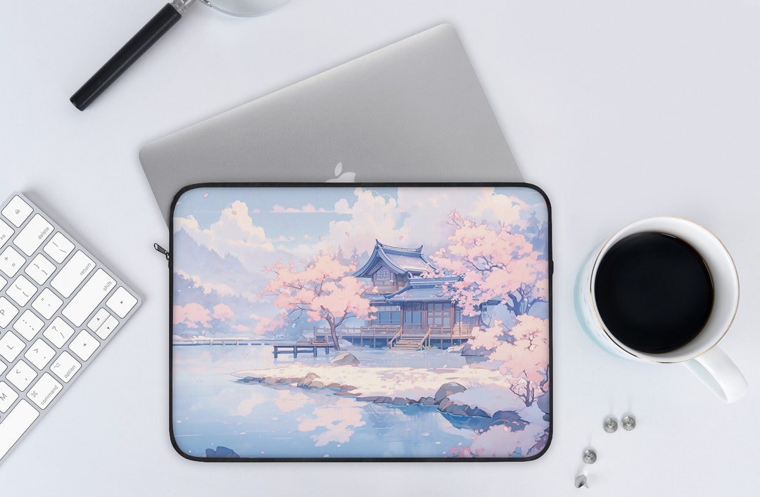 Kawaii Japanese Landscape Laptop Sleeve Cute Aesthetic Laptop Sleeve ...