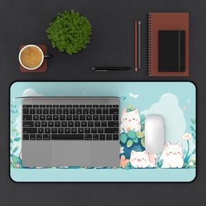 Kawaii Spring Day Desk Mat, Desk Mat Cute, Pastel Mouse Pad Desk Mat ...