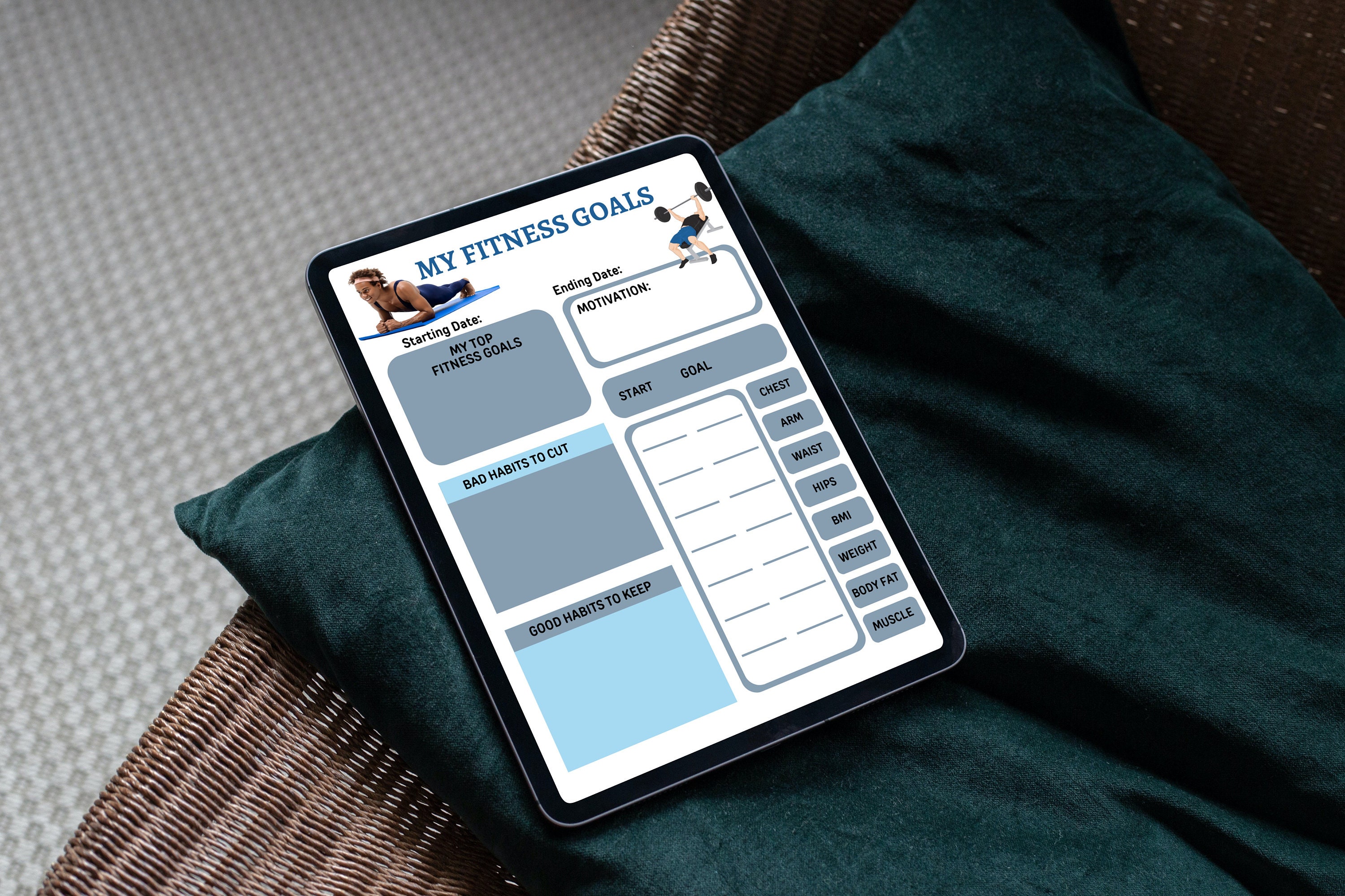 Workout Tracker Printable, Daily Exercise Log, Fitness Planner, Gym ...