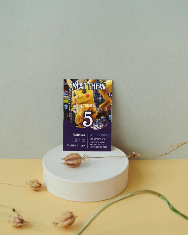 Invitación de Pikachu, Invitación de Pokemon, Editable en Canva ...