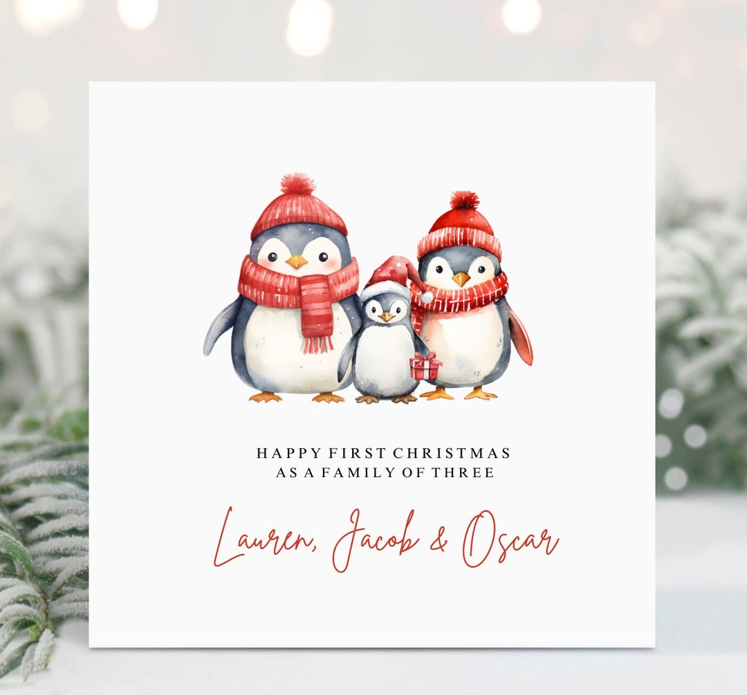 Personalised 1st Christmas as a Family Card, First Christmas as a ...