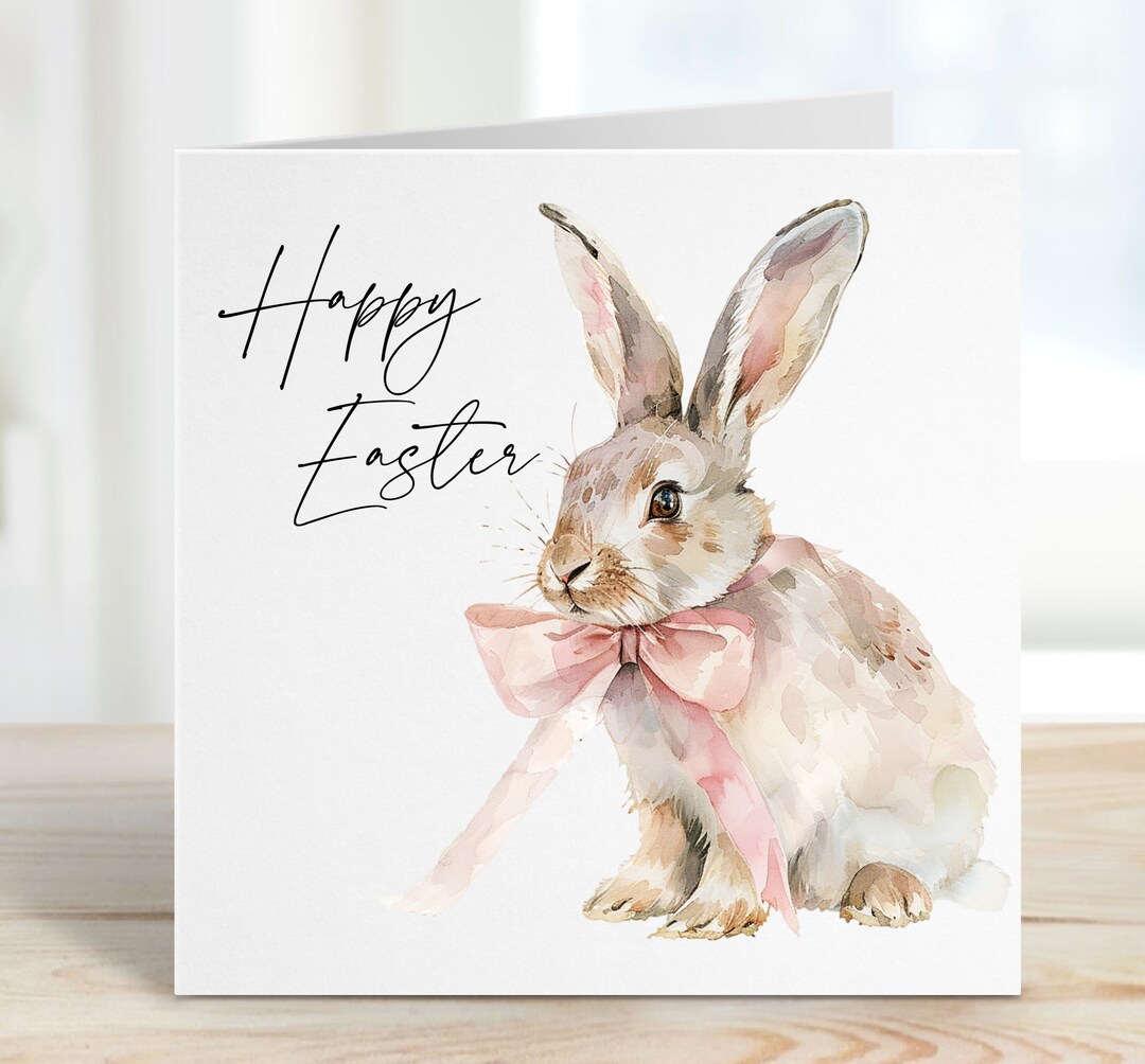 Happy Easter Card, Bunny Rabbit Easter Card, Easter - Etsy UK