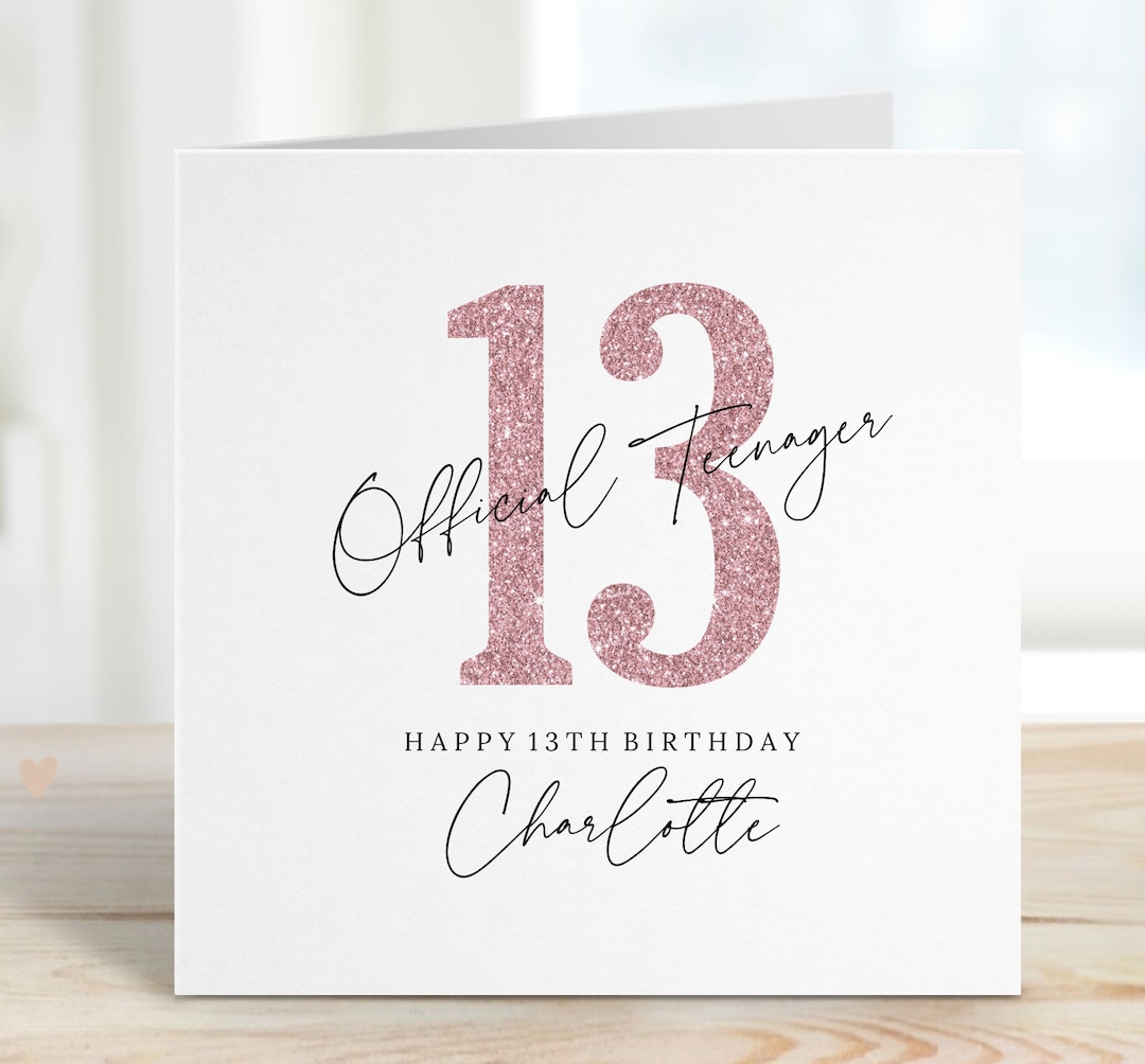 13th Birthday Card, Official Teenager Card, Thirteen, 13th Birthday ...