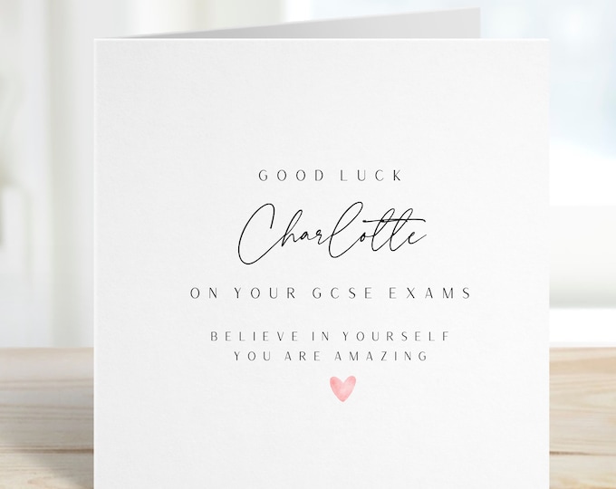 Good Luck in Your Exams Card - Personalised Good Luck in Your GCSE ...