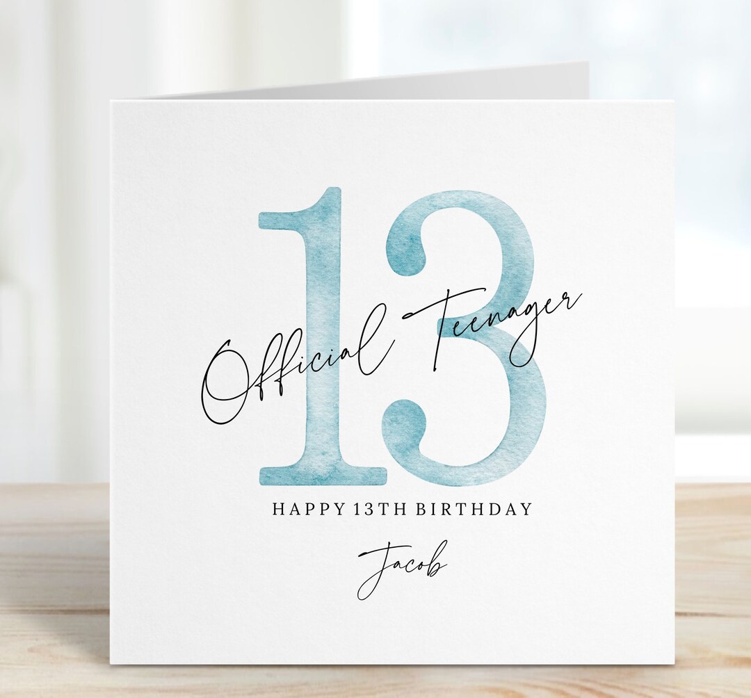 13th Birthday Card, Official Teenager Card, Thirteen, 13th Birthday ...