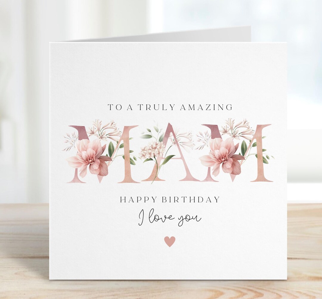 Personalised Birthday Card for Mam, Mum Birthday Card, Card for Mam's ...