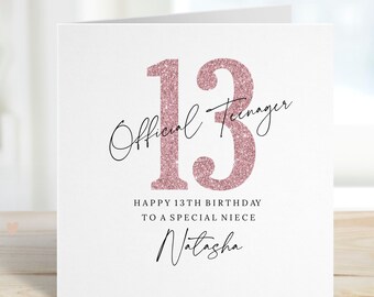 Personalised 13th Birthday Card - Etsy UK