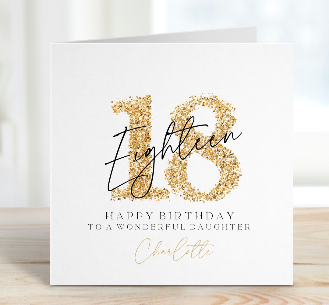 18th Birthday Card, Birthday Card for Her, Birthday Card for 18th Birthday, 18th Birthday Gift ...